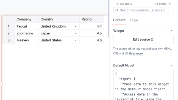 Hanson Table Demo | Appsmith Community Portal